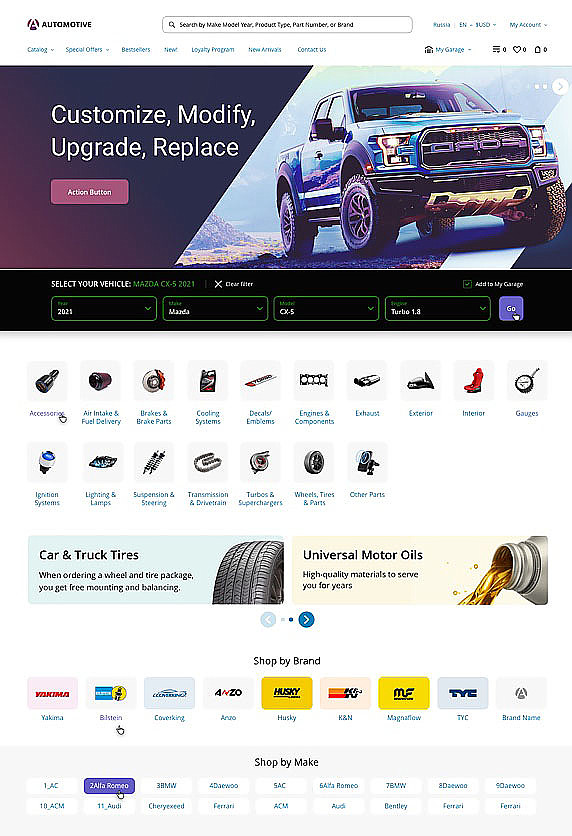 Automotive Website Templates To Sell Car Parts Online